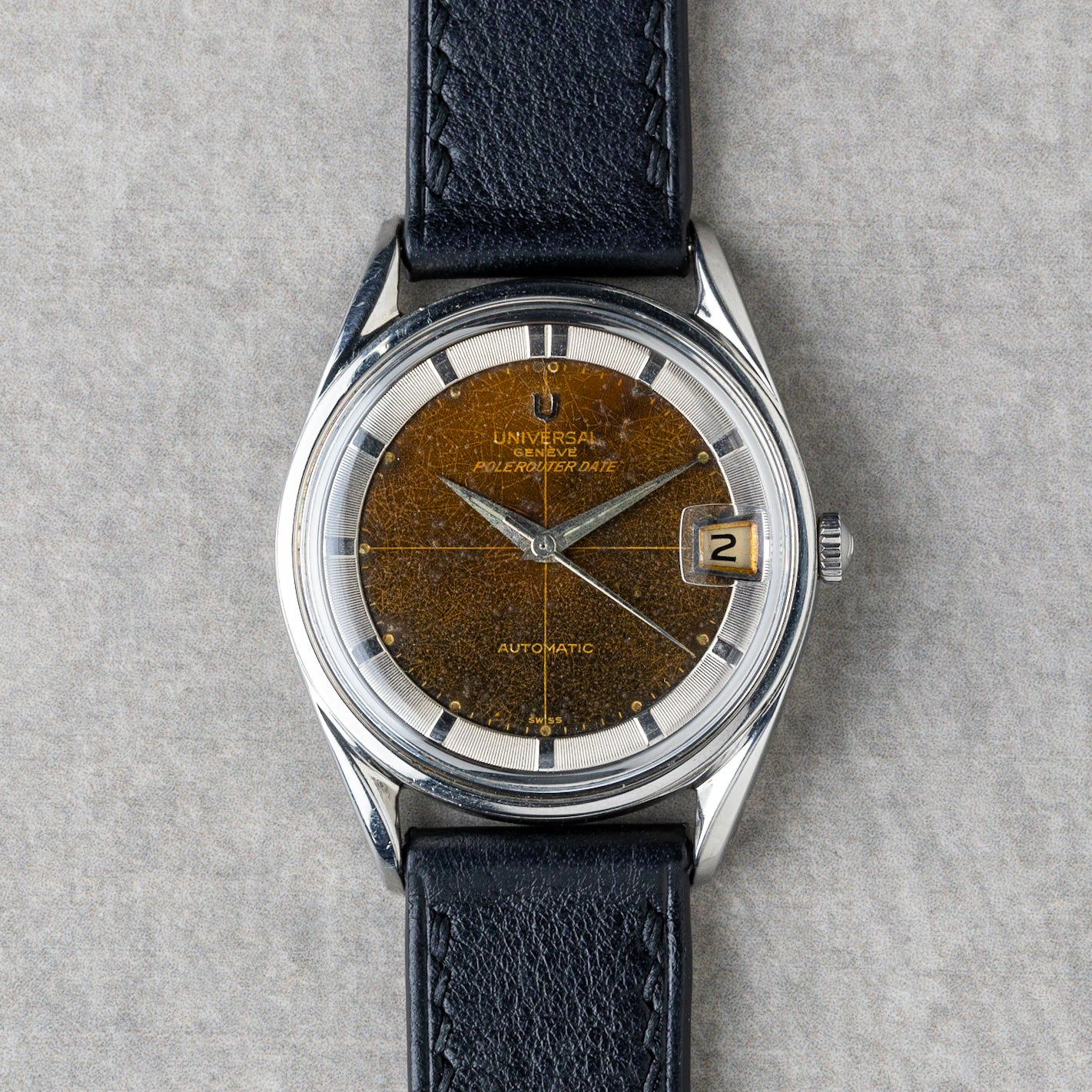 1960 "Tropical" Universal Genève Polerouter Date Automatic Microtor Re ...